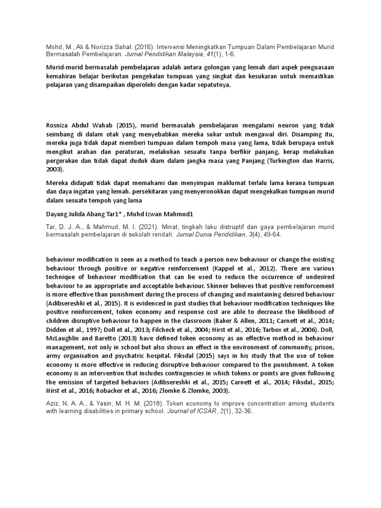 Nota Kajian Token Ekonomi | PDF