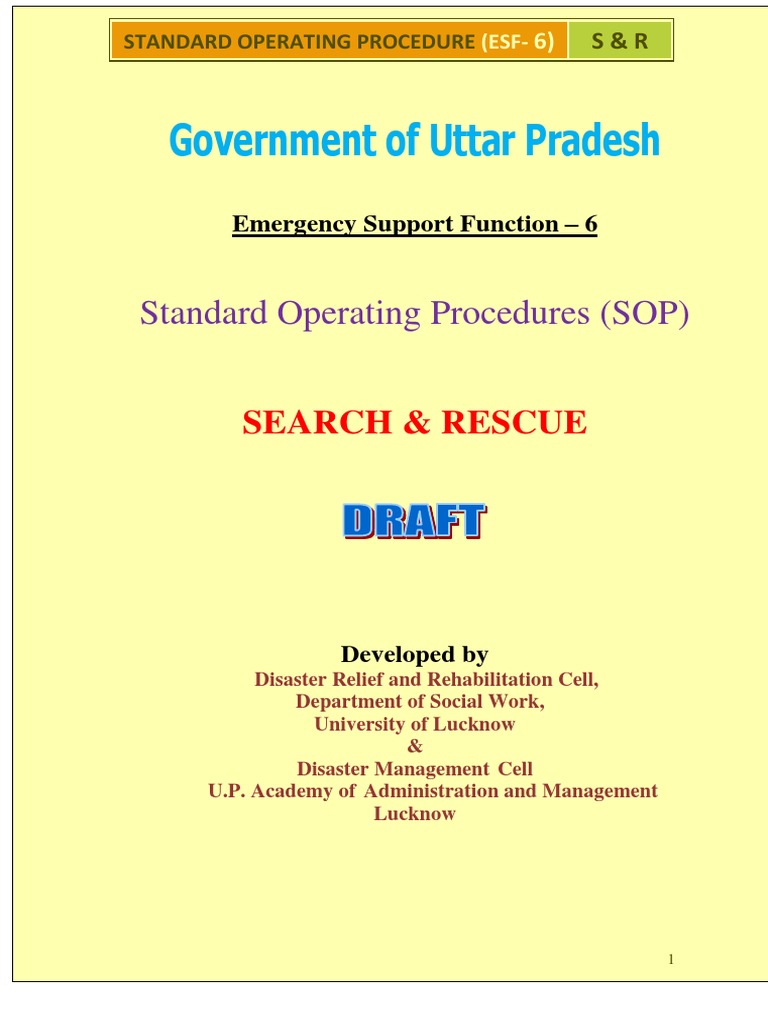 Sop Search Rescue | PDF | Tropical Cyclones | Natural Disasters