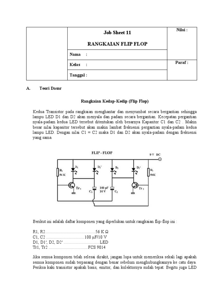 Job-Sheet - LAMPU PLIP PLOP | PDF