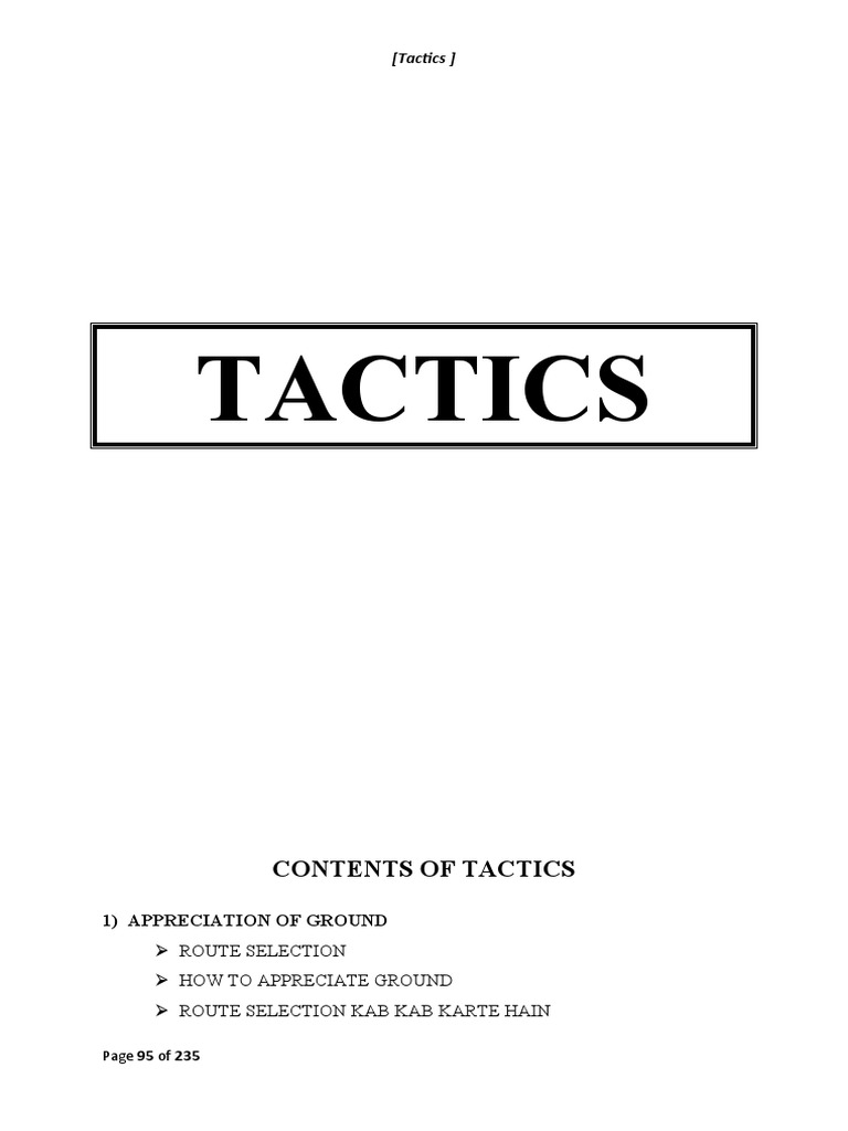 3 Tactis | PDF | Violent Conflict | Military Science