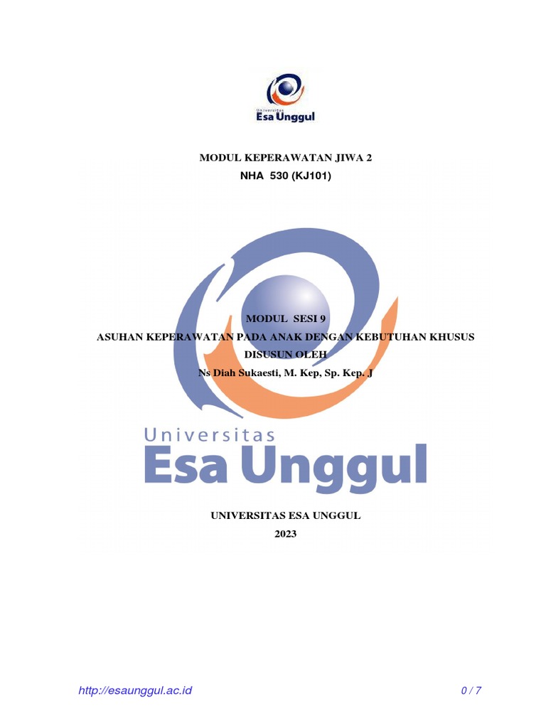 Modul Praktikum Anak Dengan Kebutuhan Khusus | PDF | Kesehatan Holistik
