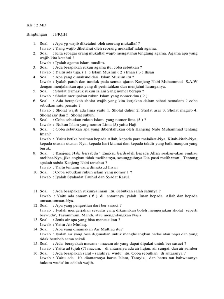 Kelas 2 Tad Dahruji | PDF | Agama & Spiritualitas | Gaya Hidup