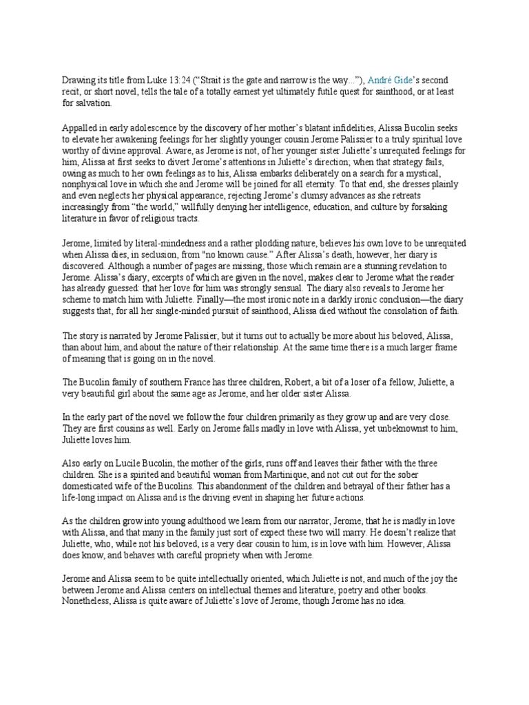 Strait Is The Gate Summary | PDF | Love | Theology