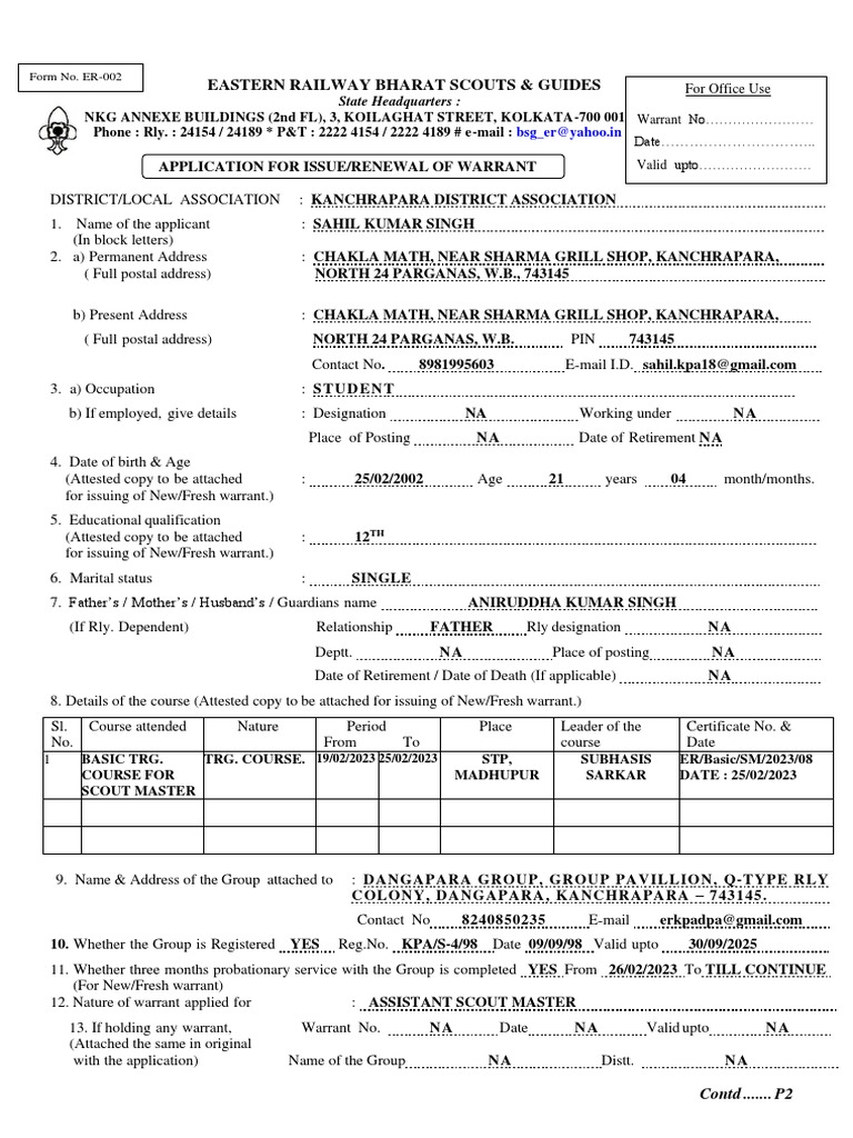 Application For Issue of Warrants | PDF | Government