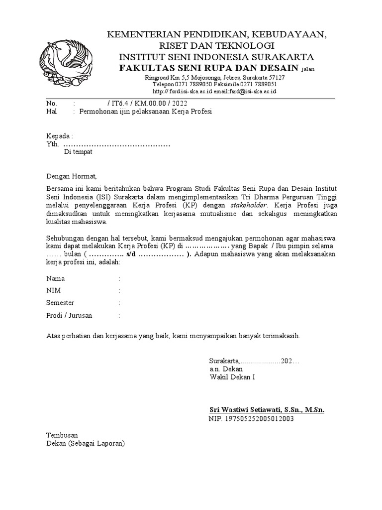 Surat Permohonan KKP | PDF