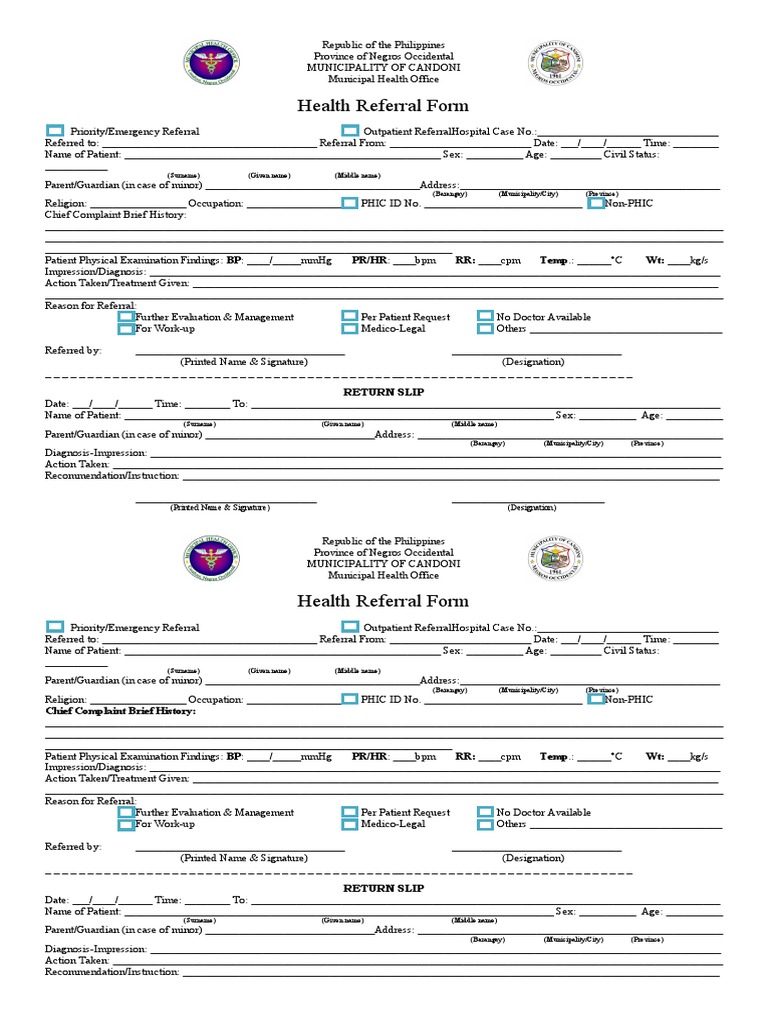 Referral Form | PDF | Patient | Medical Specialties