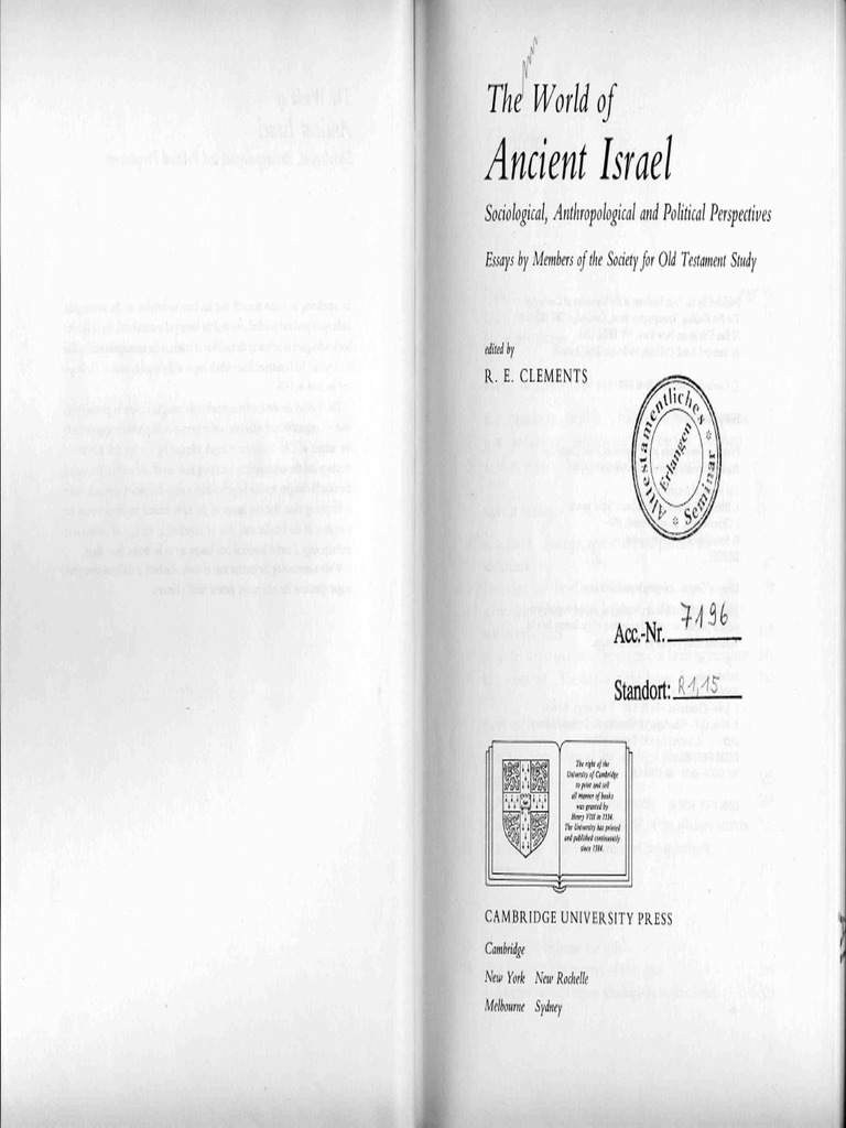 Ronald E. Clements - The World of Ancient Israel - Sociological ...