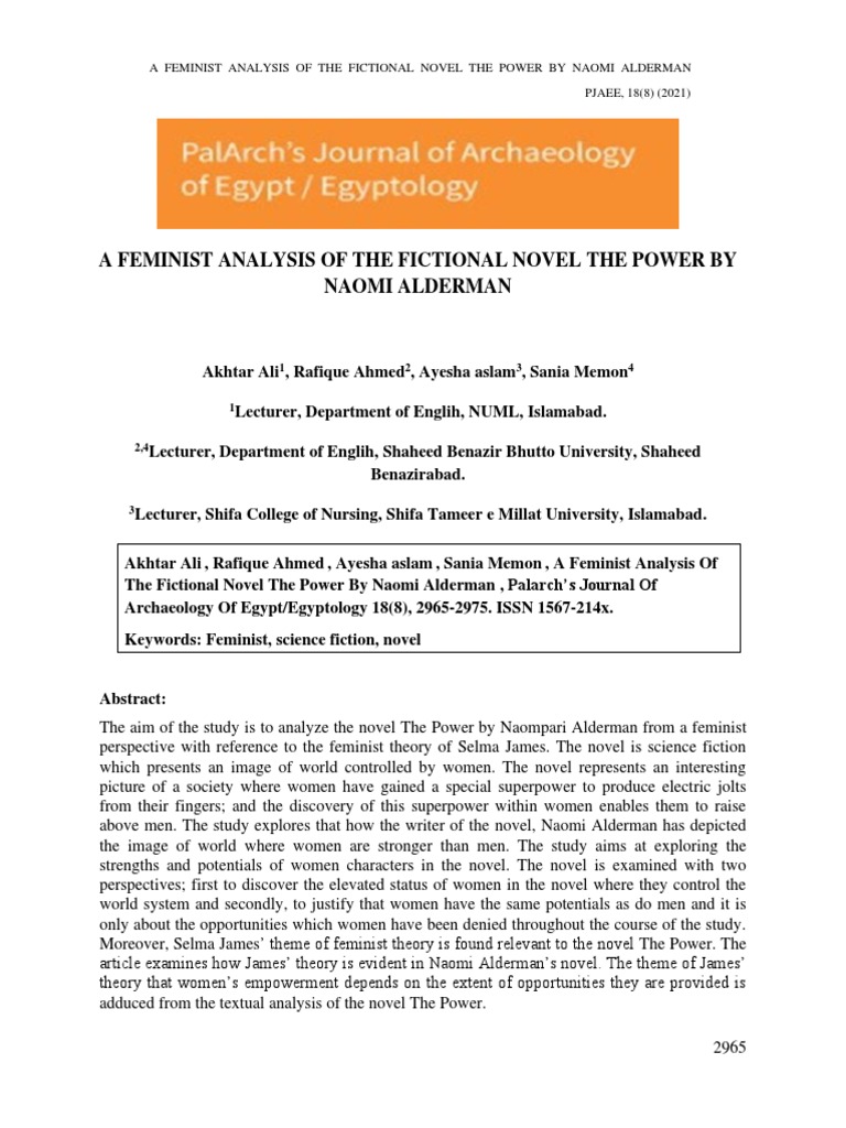 Feminist Analysis of Alderman's The Power | PDF | Feminism | Gender Studies