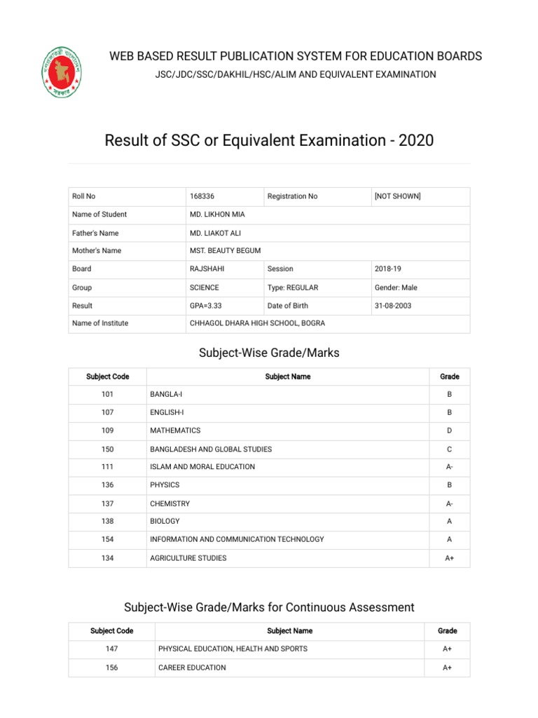 Web Based Result Publication System For Education Boards | PDF