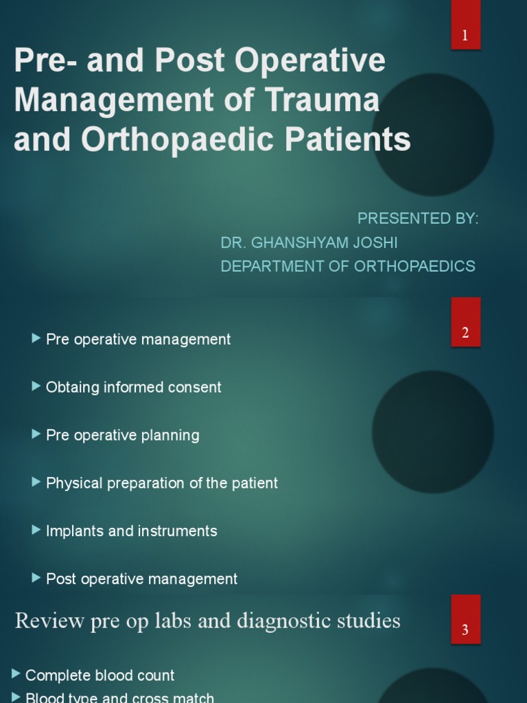 Pre and Post Op Planning | PDF | Surgery | Informed Consent