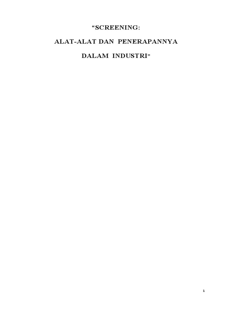 Alat Screening dalam Industri Modern | PDF