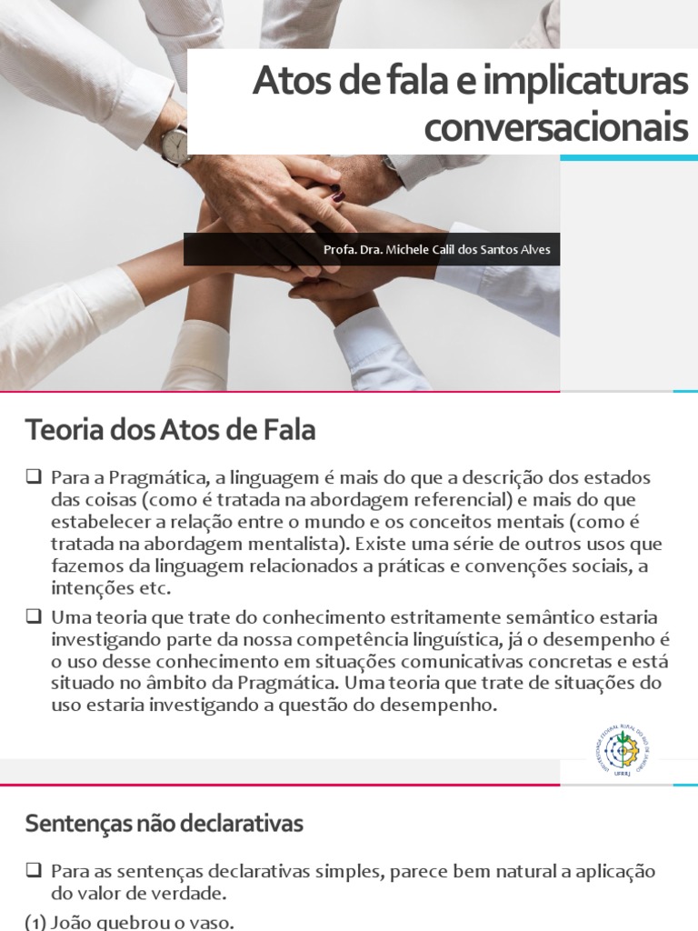 Atos de Fala e Implicaturas Conversacionais | PDF | Verdade | Conhecimento
