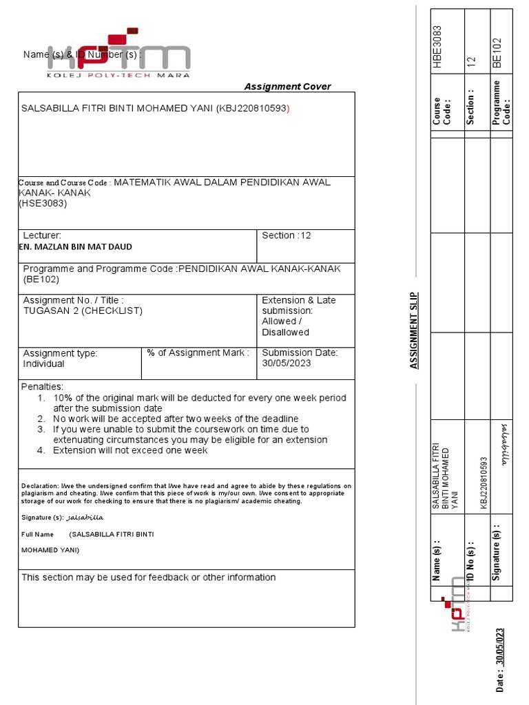 Checklist Mate | PDF | Behavior Modification | Human Communication