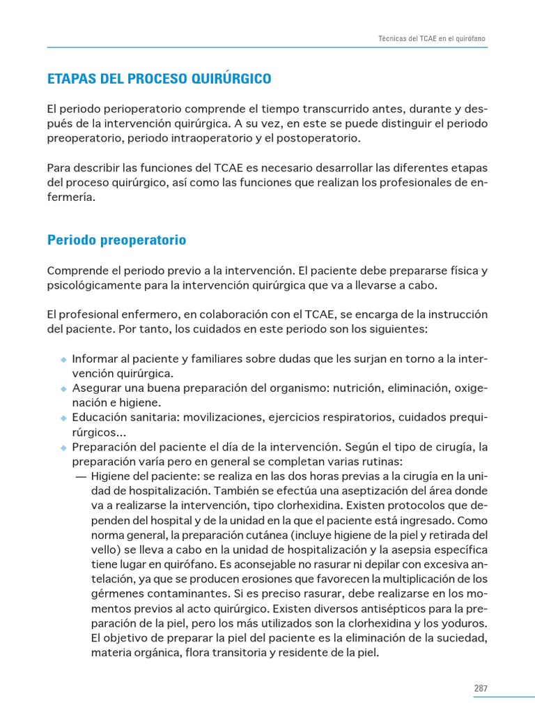 Funciones TCAE Quirófano | PDF | Lavado de manos | Especialidades Medicas