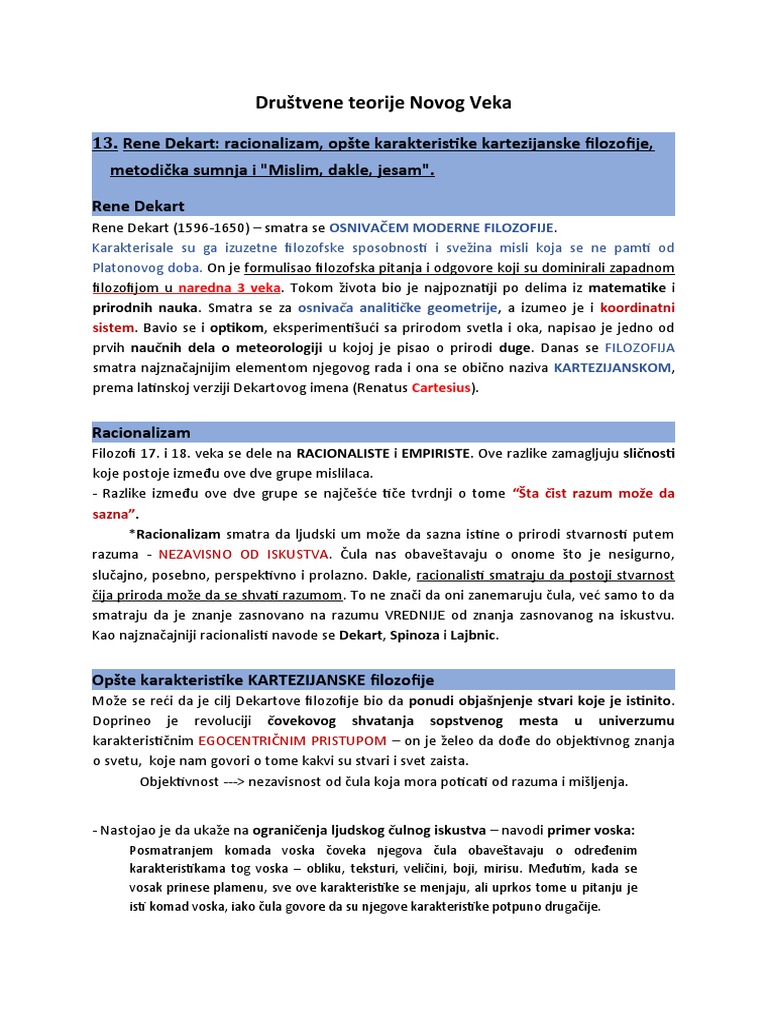 Novi Vek Skripta 1 | PDF