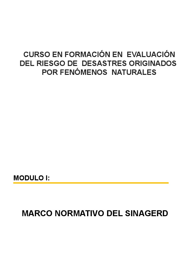 Presentación Módulo 1 Marco Normativo Del SINAGERD | PDF | Riesgo ...