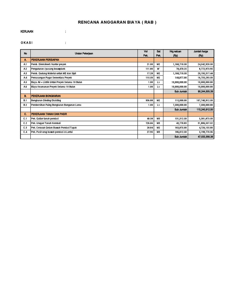 Contoh RAB | PDF