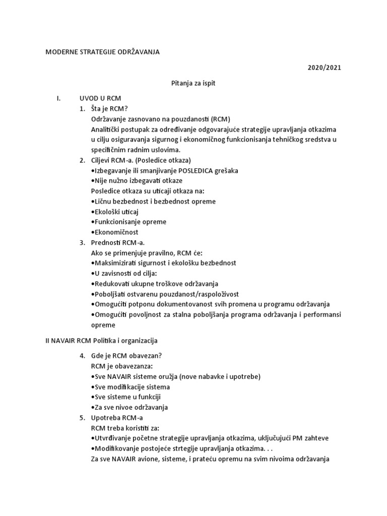 archMSO-Pitanja Za Ispit (Pitanja I Odgovori) | PDF