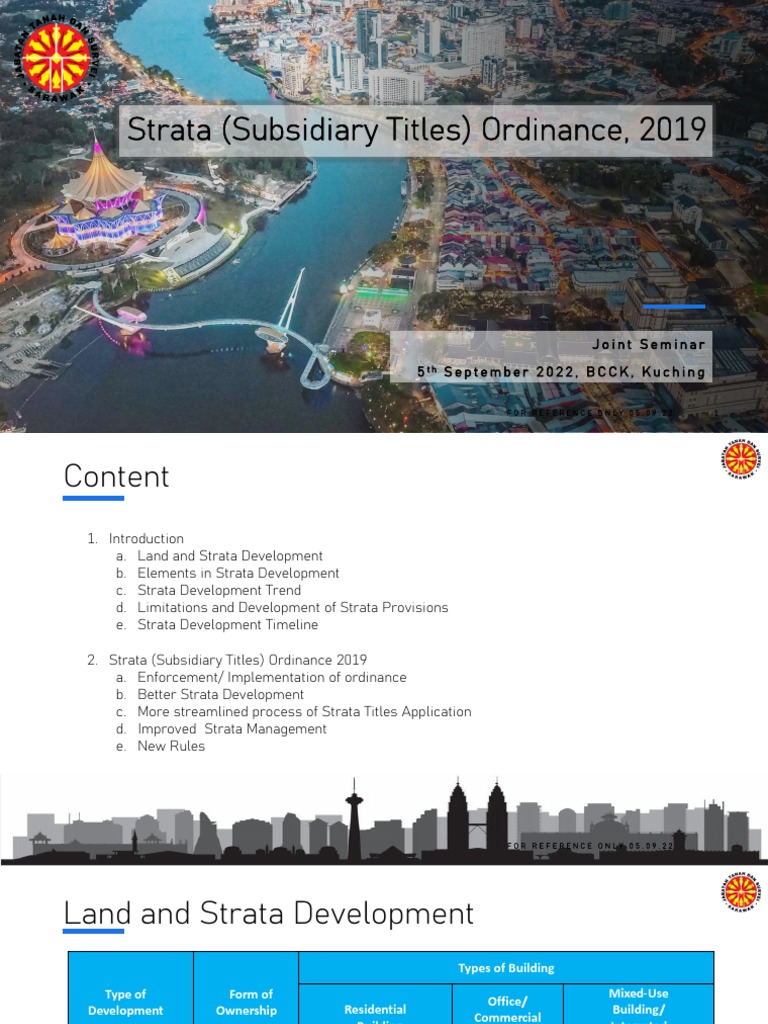 Strata (Subsidiary Title) Ordinance 2019 - Joint Seminar | PDF