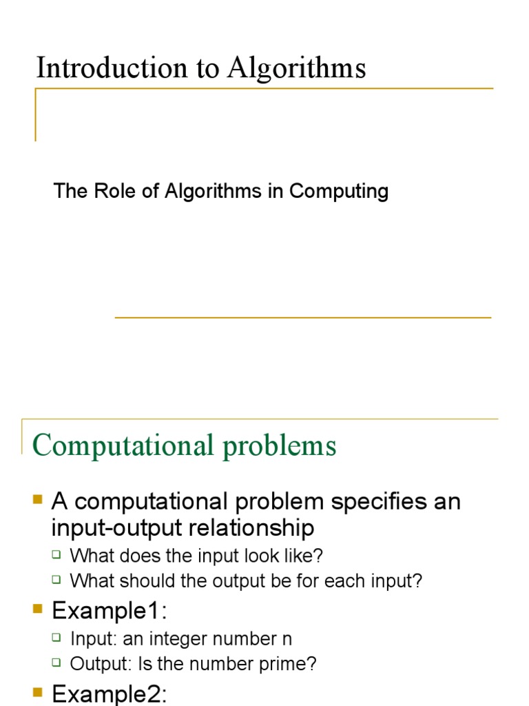 01 - The Role of Algorithms in Computing | PDF | Algorithms | Programming