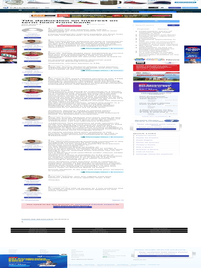 GST Certification Course - 36th Batch | PDF | Taxes | Interest