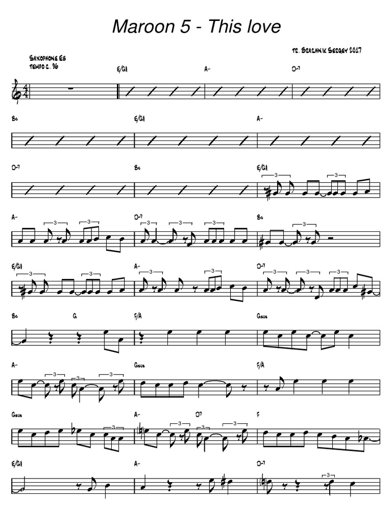 Maroon 5 - This Love Alto Sax Eb | PDF