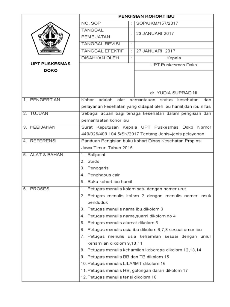 Sop Pengisian Kohort Ibu | PDF | Kesehatan Holistik
