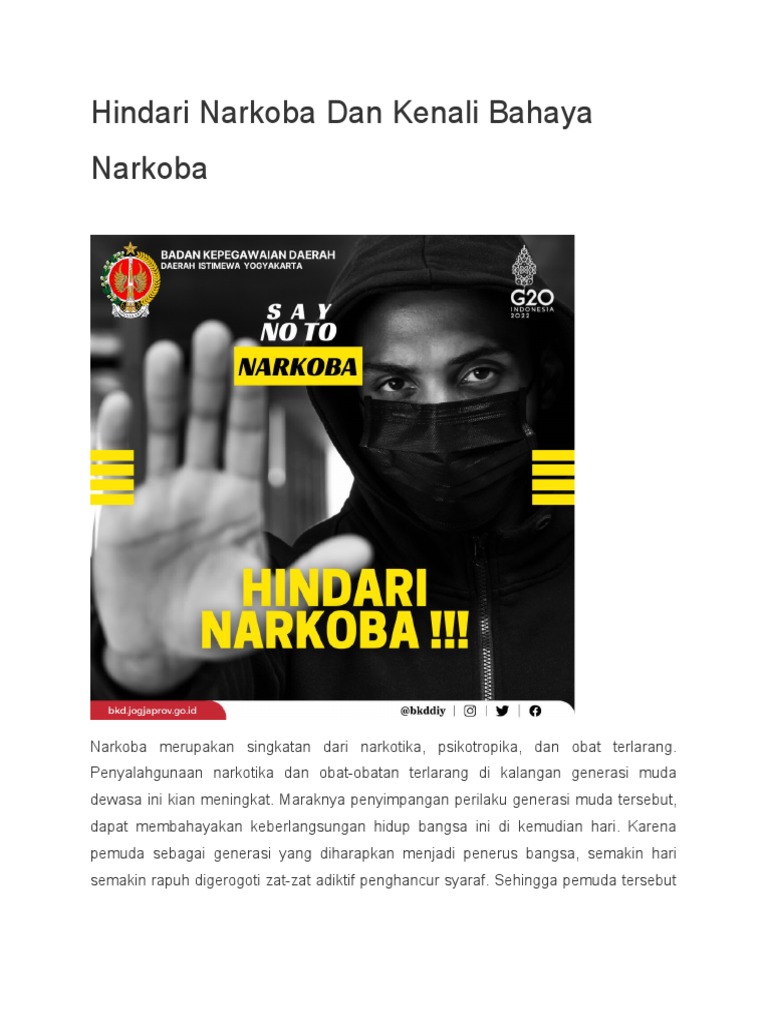 Hindari Narkoba Dan Kenali Bahaya Narkoba | PDF Hindari Narkoba Dan Kenali Bahaya Narkoba | PDF