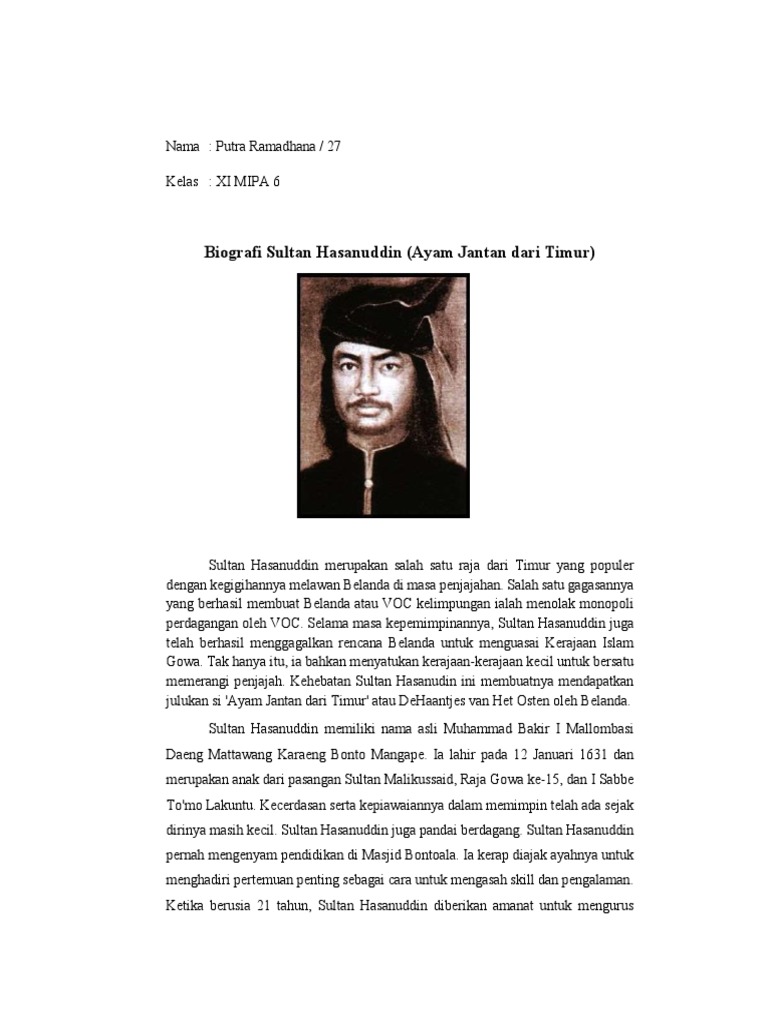 Biografi Sultan Hasanuddin | PDF