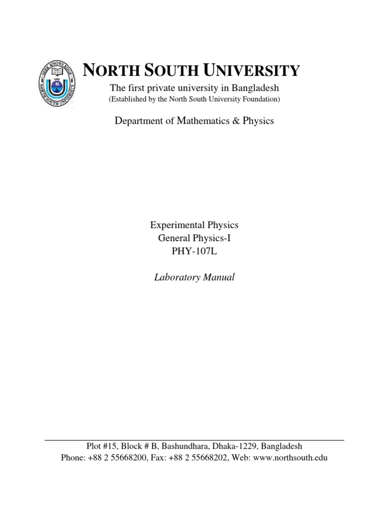 PHY107 Lab Manuals | PDF | Standard Deviation | Collision