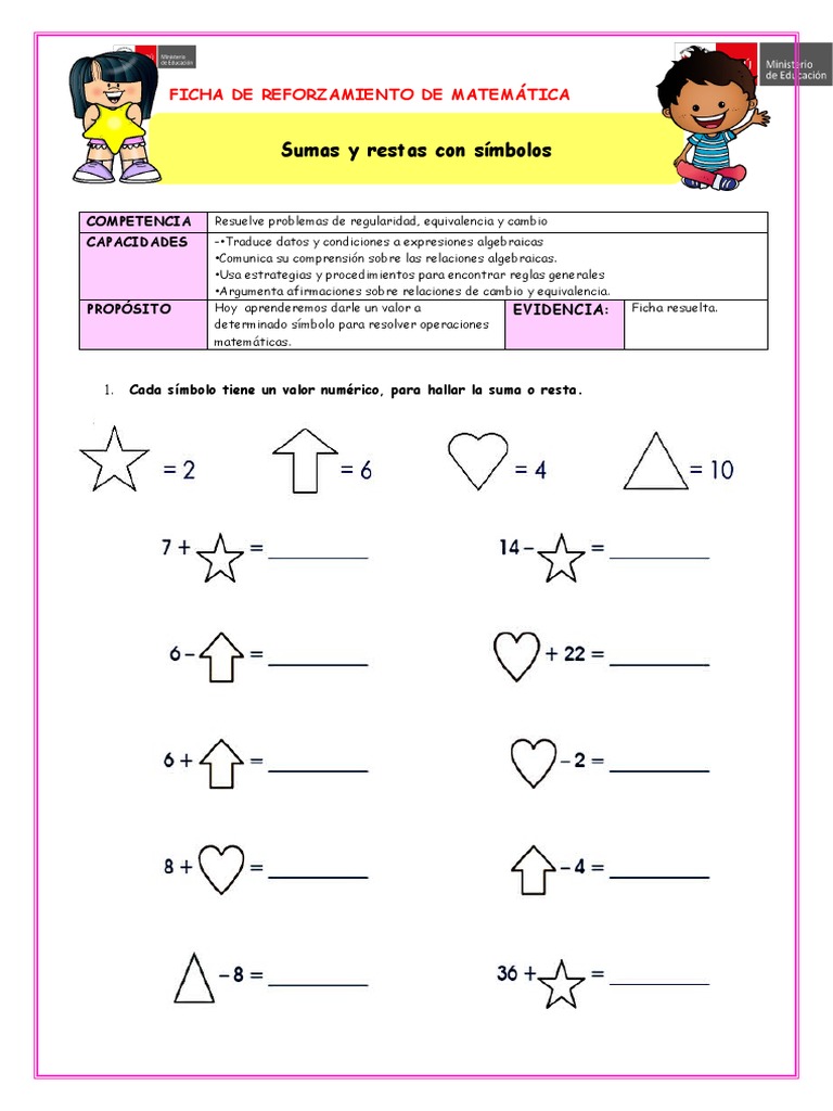 Ref Mat Sumas y Restas Con Simbolos | PDF