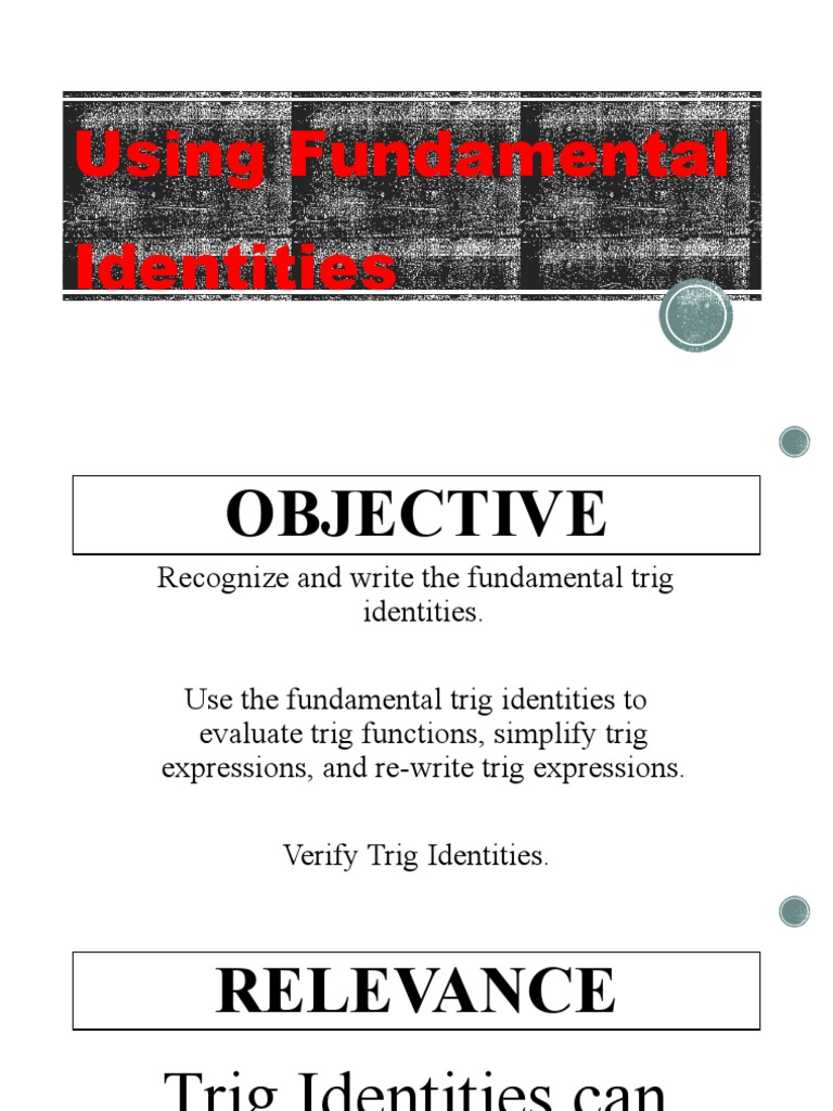 Using Fundamental Identities | PDF