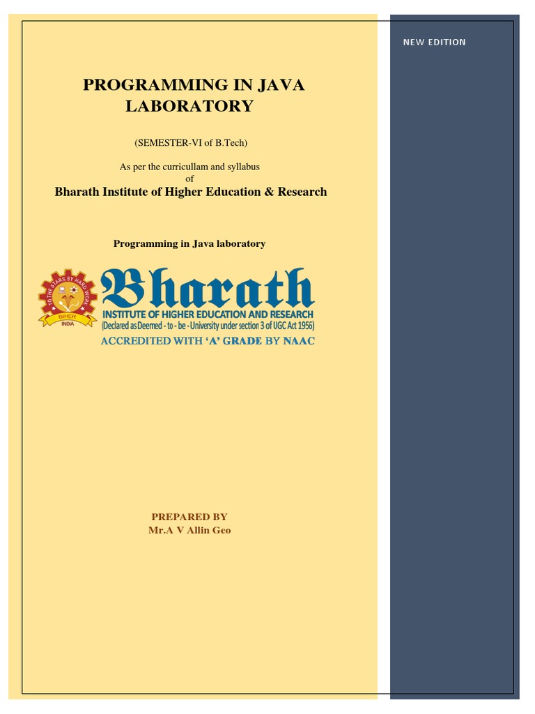 BCS6L3-Programming in Java Lab | PDF | Class (Computer Programming ... BCS6L3-Programming in Java Lab | PDF | Class (Computer Programming ...