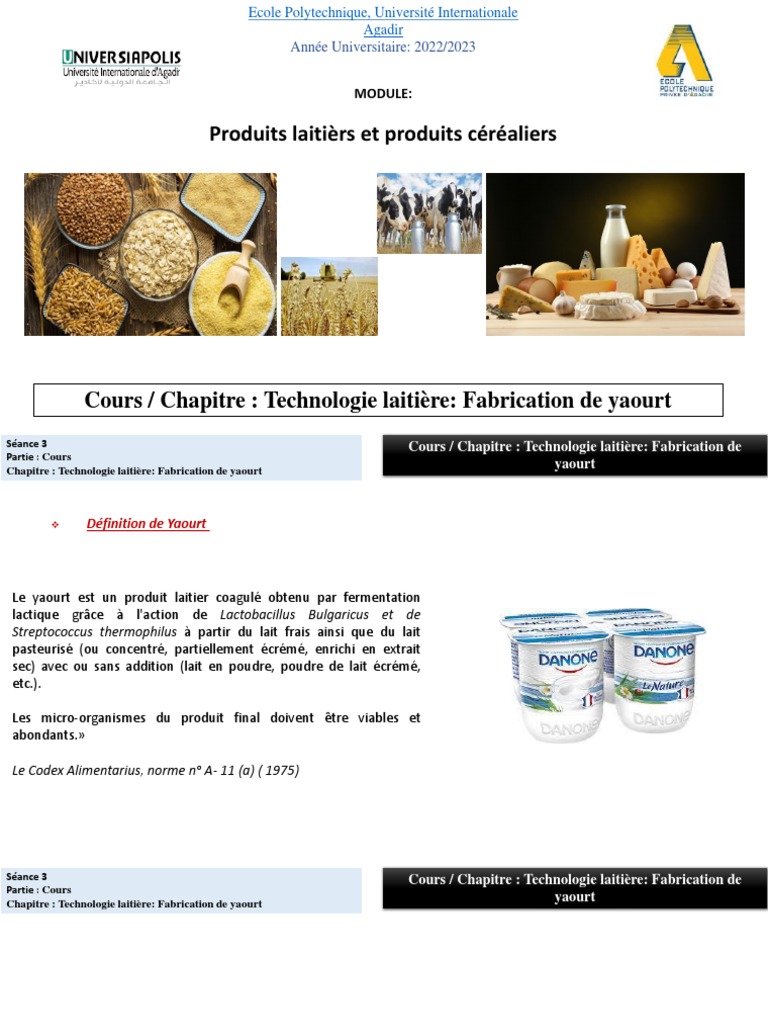 Fabrication du Yaourt : Processus et Étapes | PDF | Yaourt | Fermentation