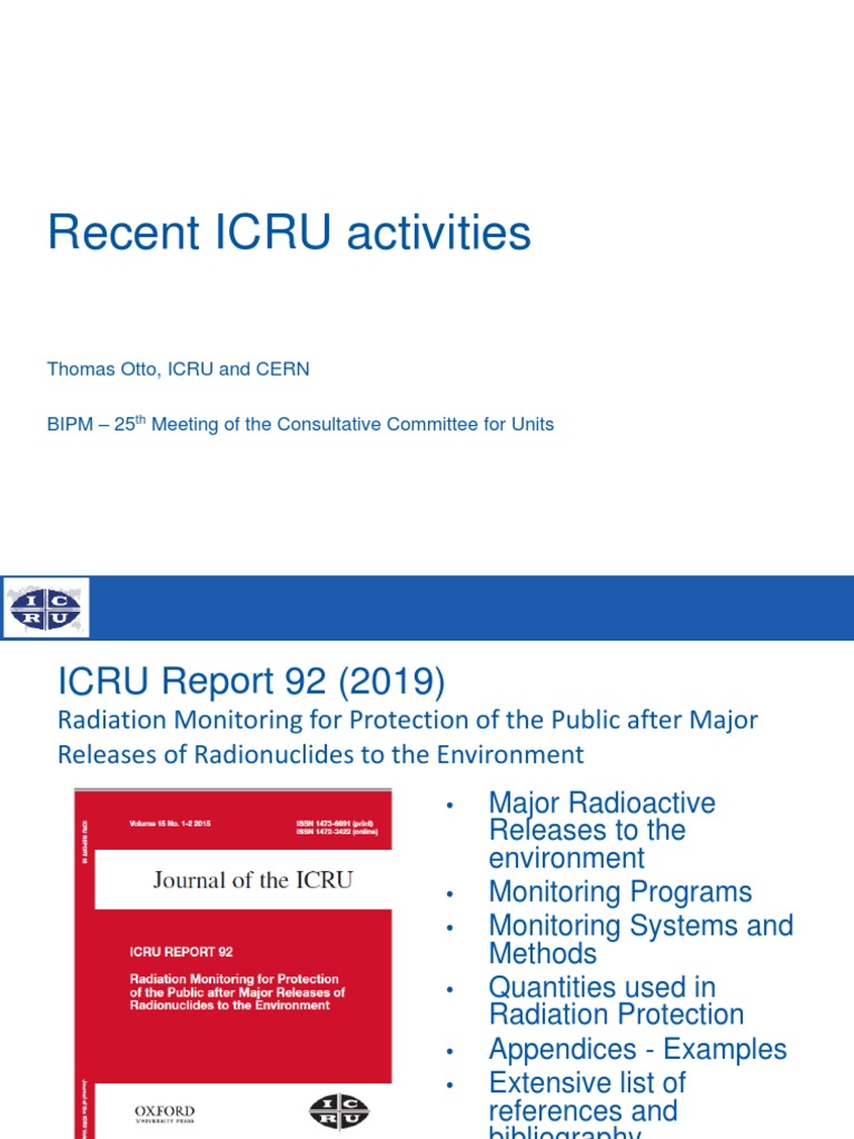 CCU-21-05 B Report From ICRU | PDF | Dosimetry | Radioactive Contamination