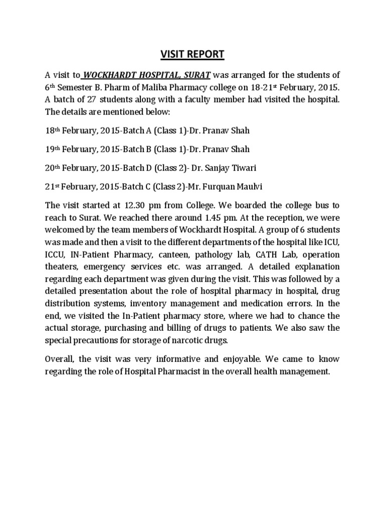 REPORT (Hospital Visit) | PDF | Self-Improvement | Science & Mathematics