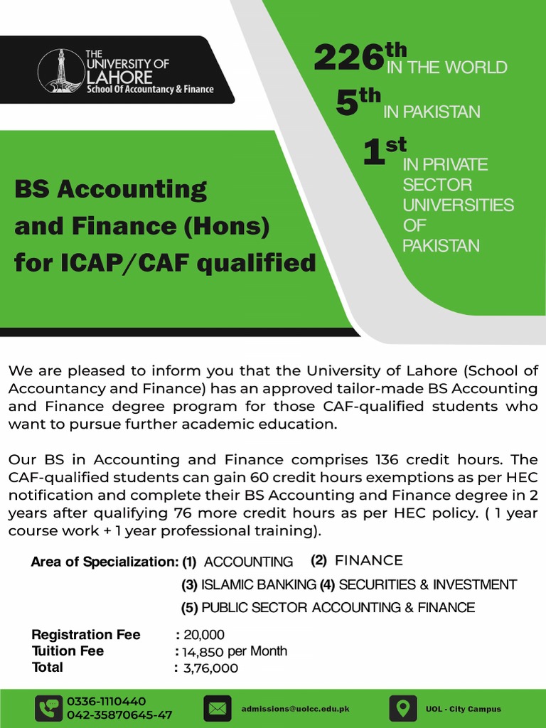 BS Accounting Finance | PDF