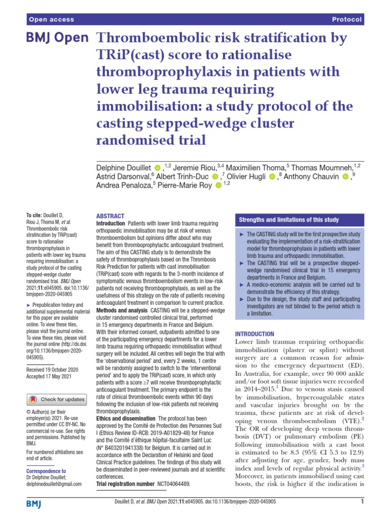 Thromboembolic Risk Stratification by | PDF | Thrombosis | Varicose Veins