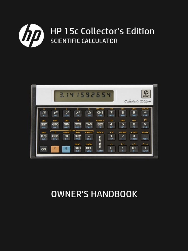 HP 15c Collector's Edition Handbook | PDF | Matrix (Mathematics ...