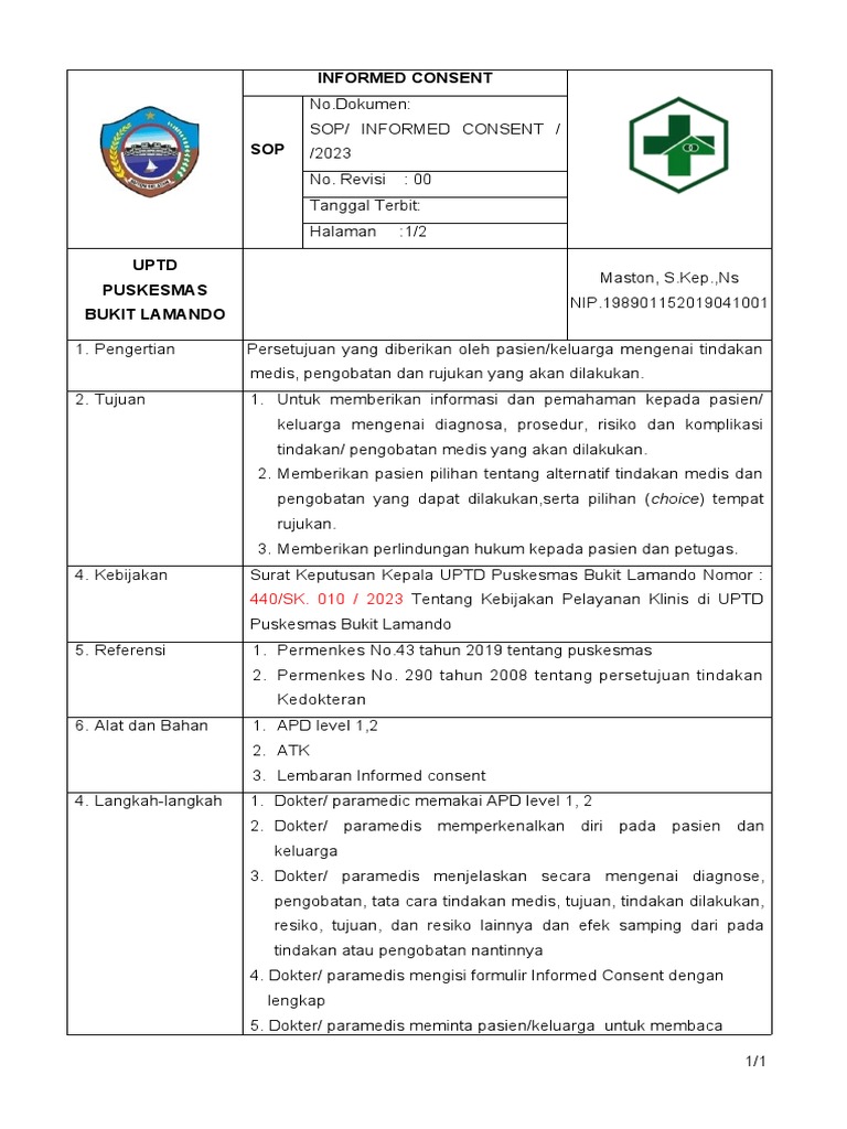 Prosedur Informed Consent Medis | PDF