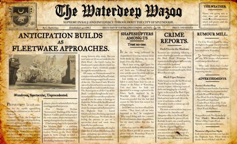 Waterdeep Wazoo 920316 | PDF