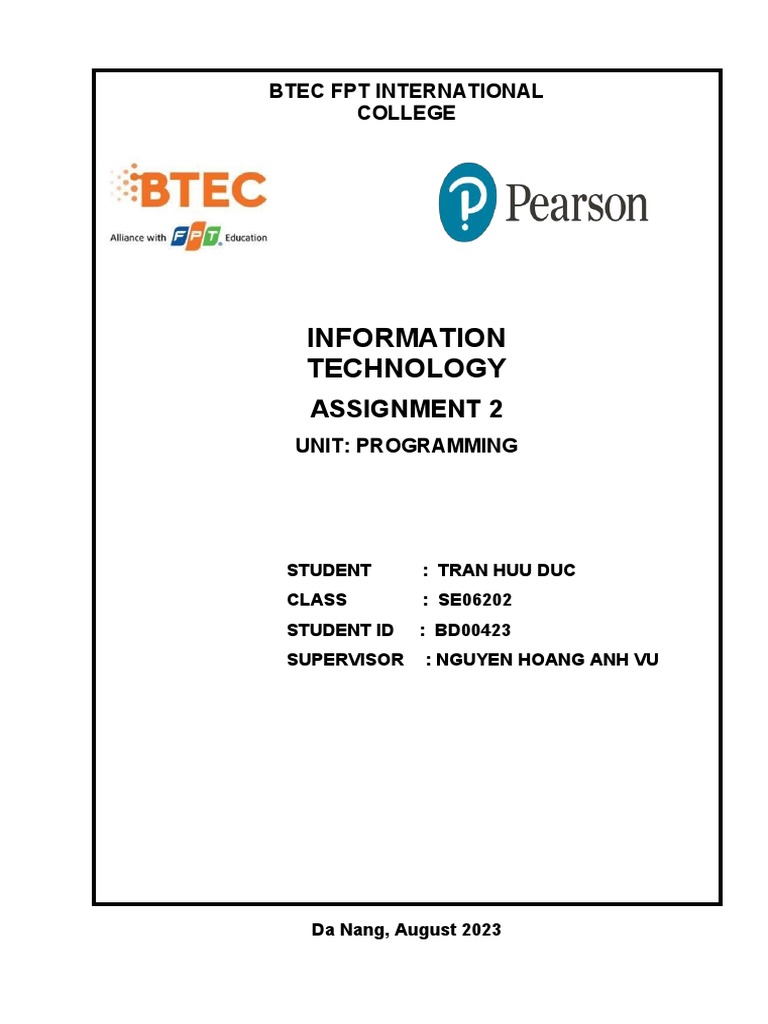 Trần Hữu Đức ASM2 Programming 2023 | PDF | Inheritance (Object Oriented Programming) | Class ...