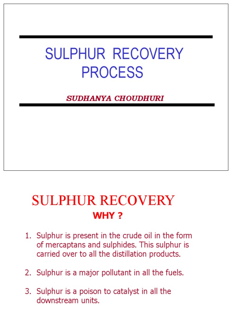 Sulfur Recovery Process | PDF