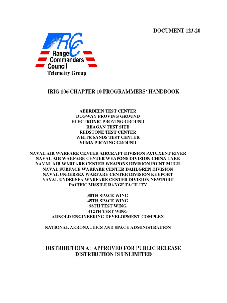 123-20 IRIG 106 Chapter10 Programmers Handbook | Download Free PDF | Integer (Computer Science ...