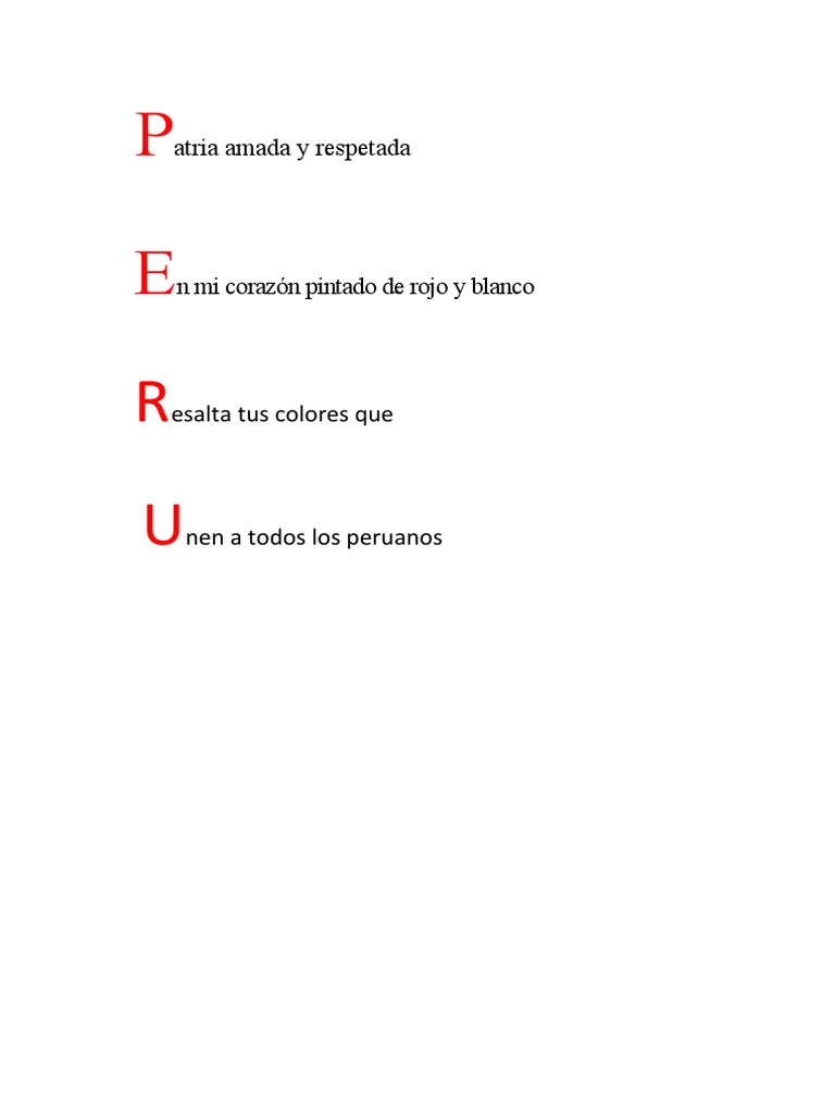 Acrostico para Mi Peru | PDF