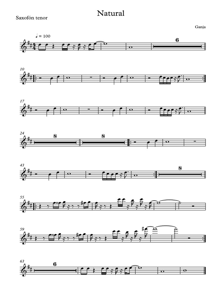 Natural, Ganja - Saxofón Tenor | PDF