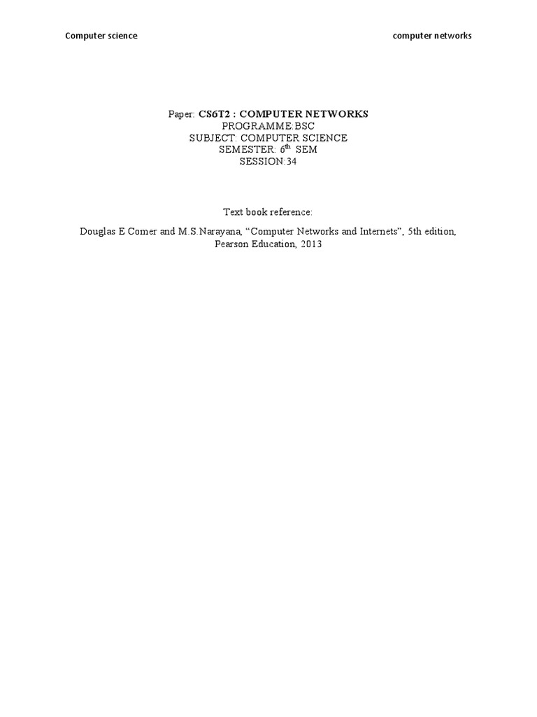 SM 36 | PDF | Computer Network | Packet Switching