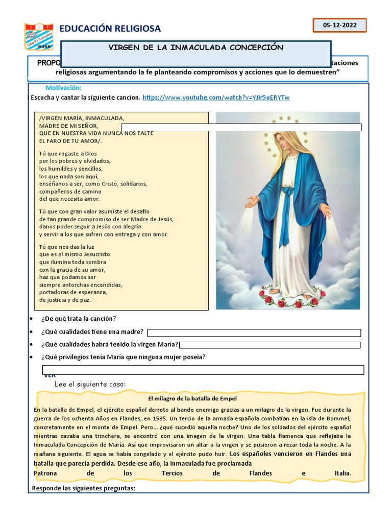 Ficha Inmaculada | PDF