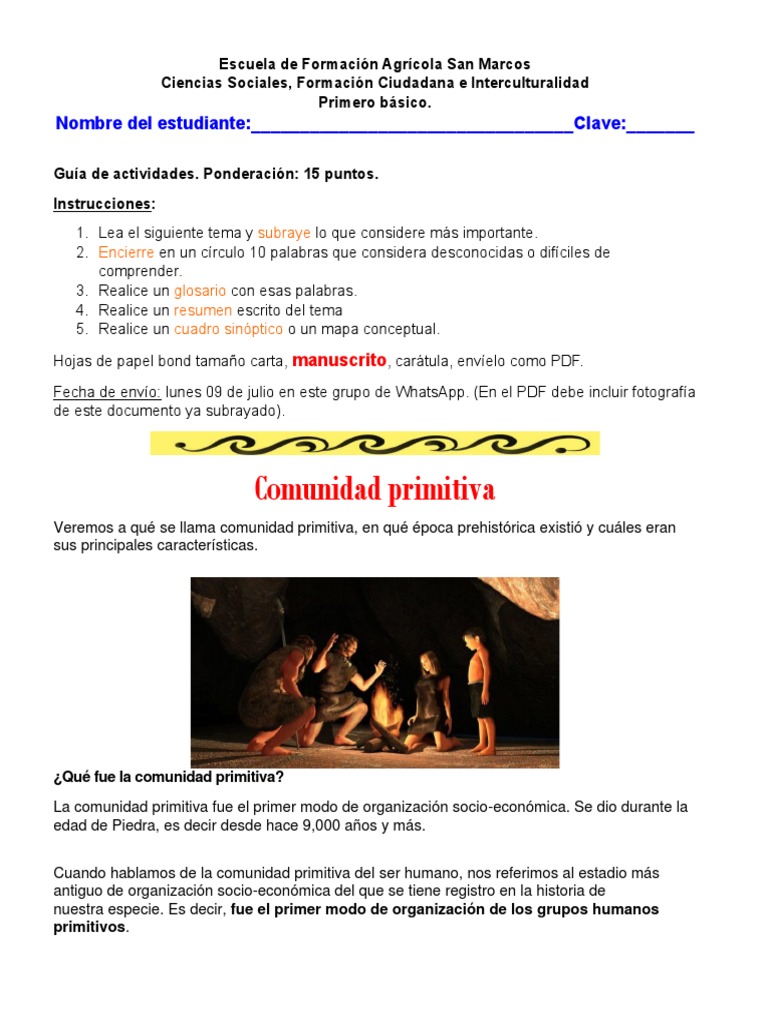 Guía de Actividades Primero Básico | PDF
