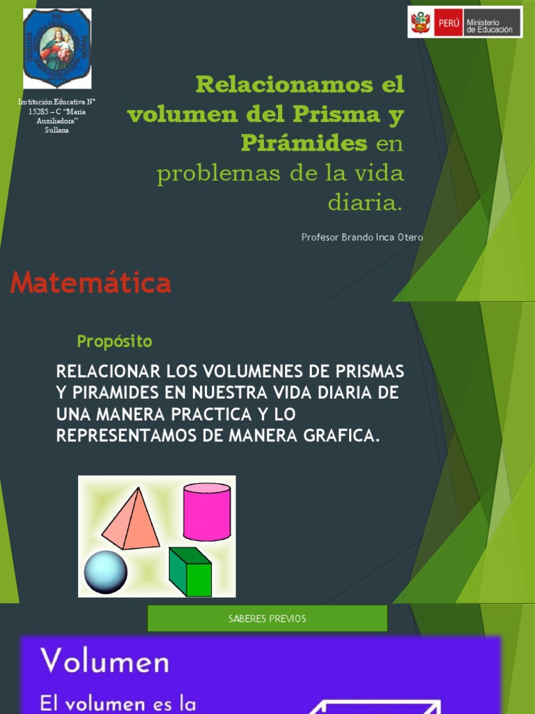Volumen de Prismas y Piramides - 4to Sec | PDF | Volumen | Geometria clasica